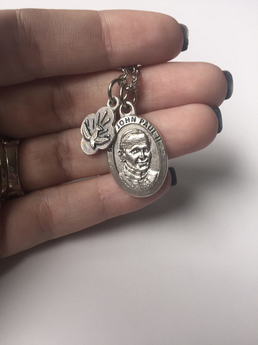 St John Paul II Necklace - JPII - Holy Spirit - Catholic Jewelry ...