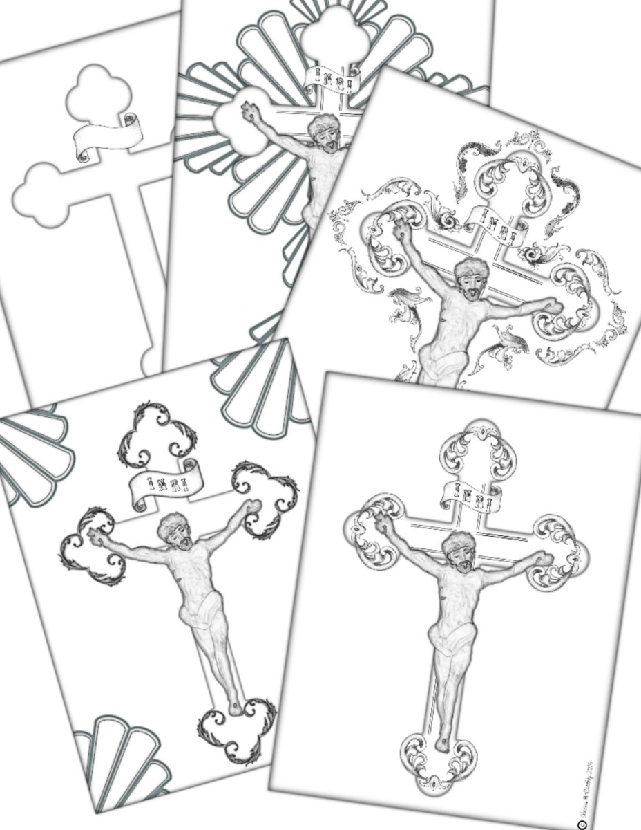 Crucifix Coloring Pages PDF | Peter’s Square