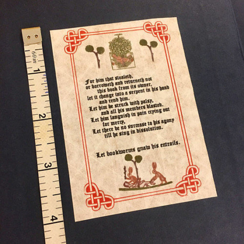 Medieval Book Curse Bookplates Illuminated Manuscript 20 pack | Peter’s ...