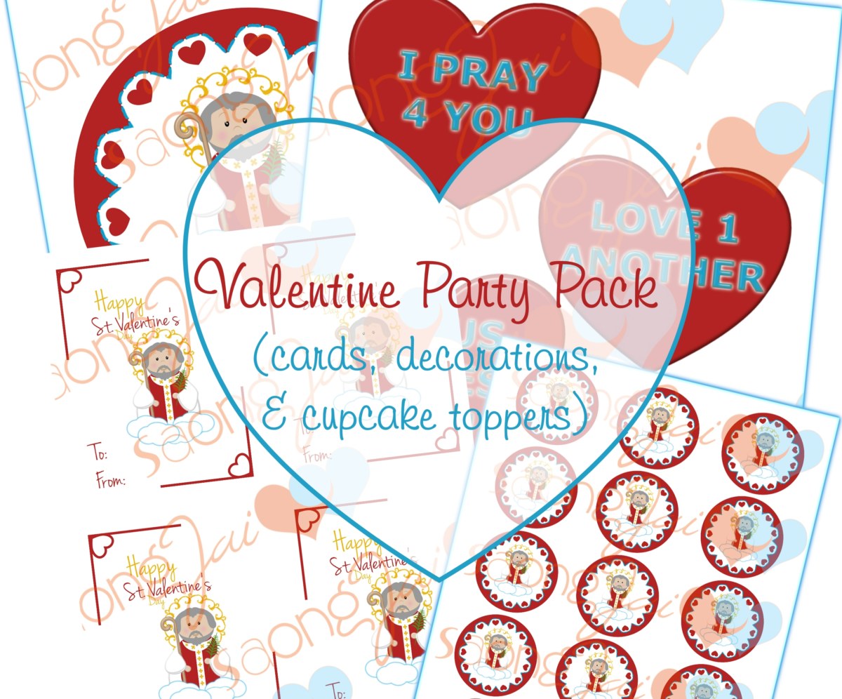 Traditional St. Valentine Party Pack PDF Printables | Peter’s Square