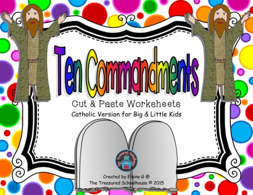 Ten Commandments Cut & Paste Worksheets for Kids - Catholic | Peter’s ...