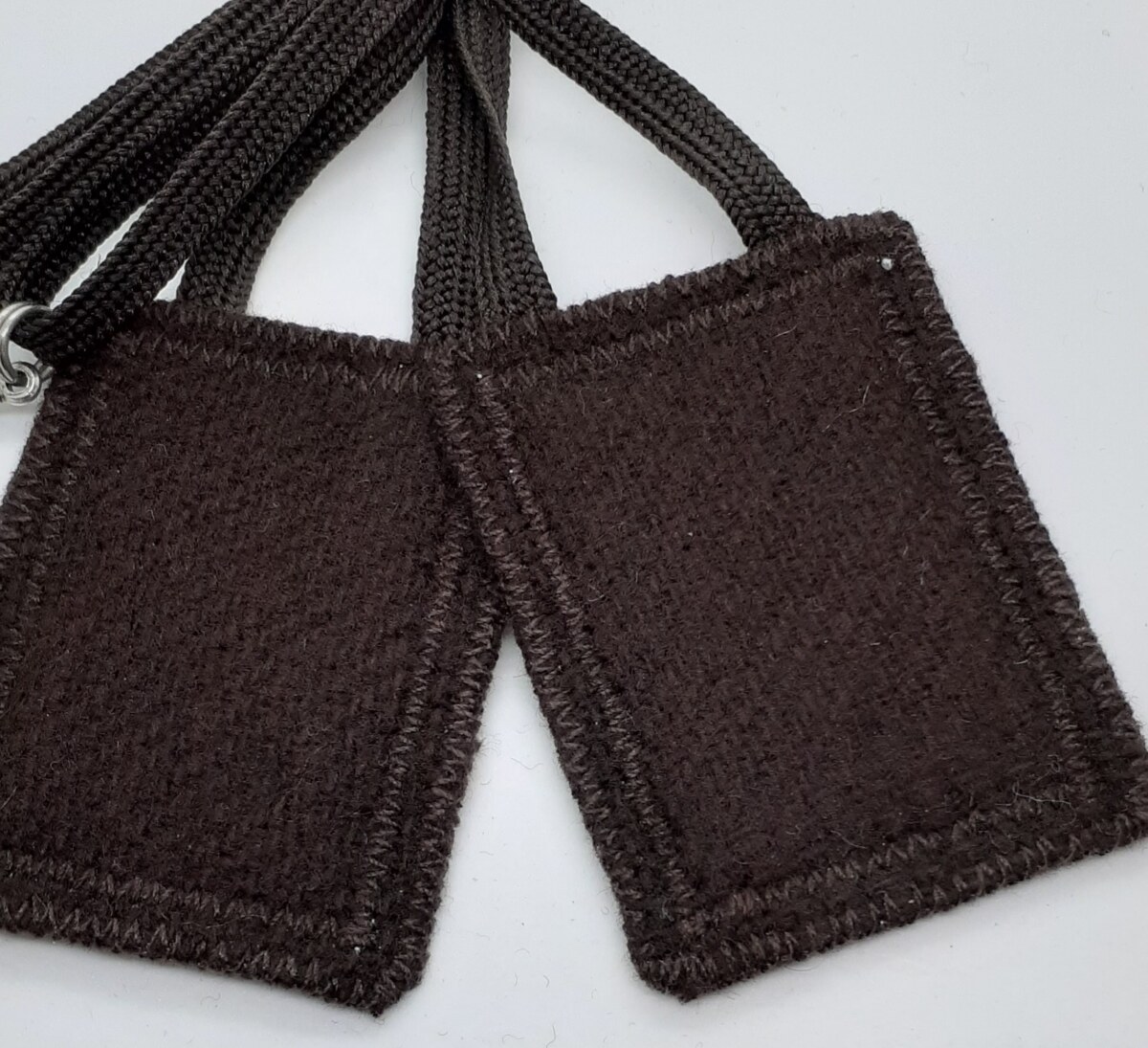5 (Five) Traditional 100% Brown Wool Catholic Scapular All edges sewn ...
