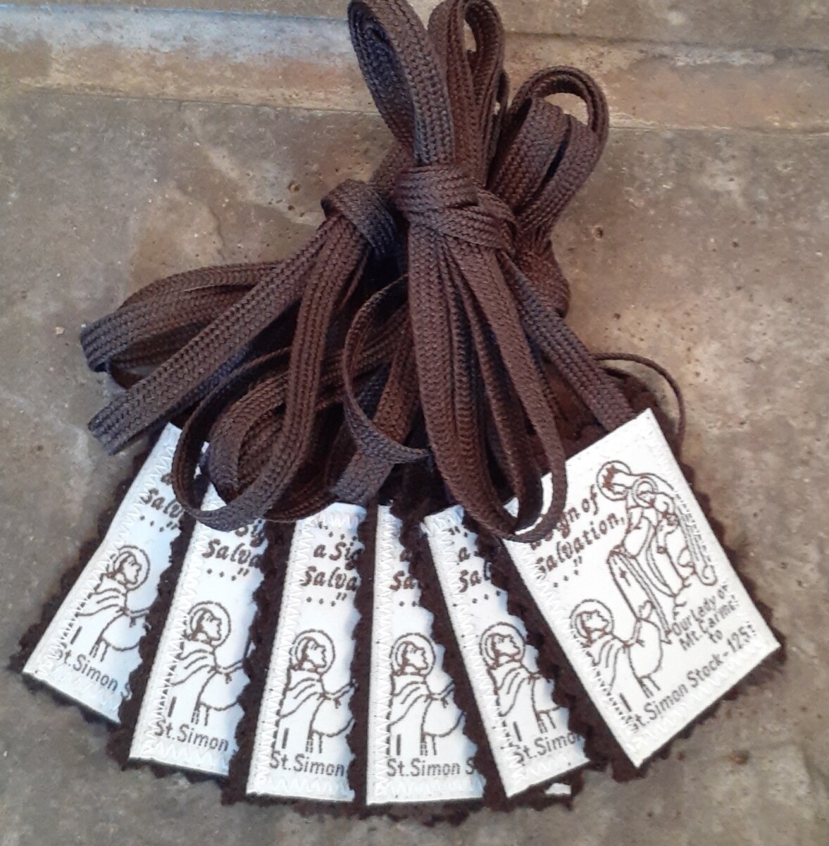 Bulk lot of 6 MT. Carmel Scapulars, 100% Brown Wool, Traditional ...