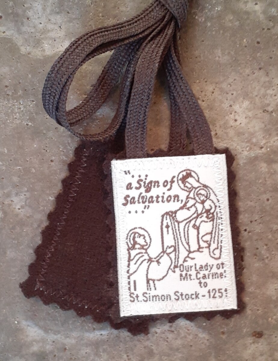 Bulk lot of 6 MT. Carmel Scapulars, 100% Brown Wool, Traditional ...