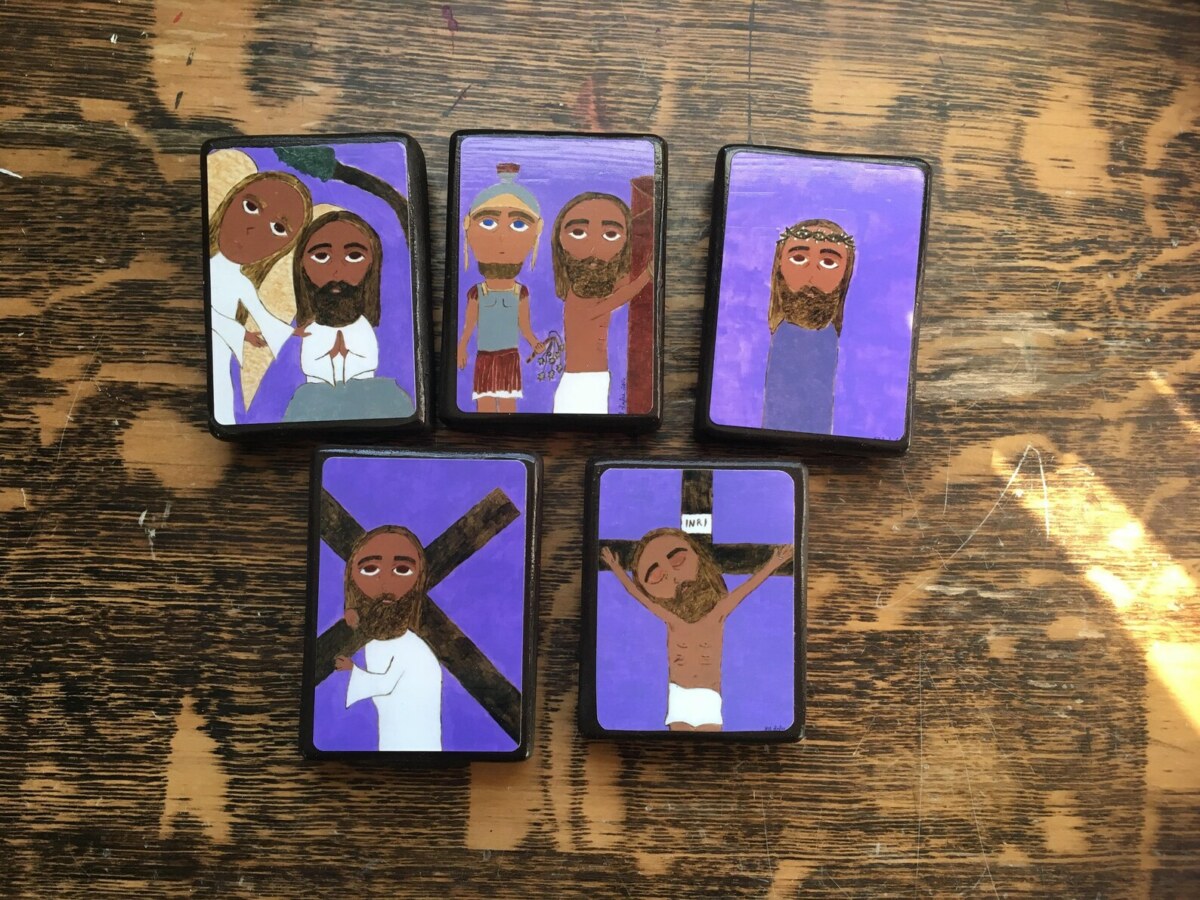 Full set of 5 Sorrowful Mysteries of the Rosary in Byzantine/ Folk ...