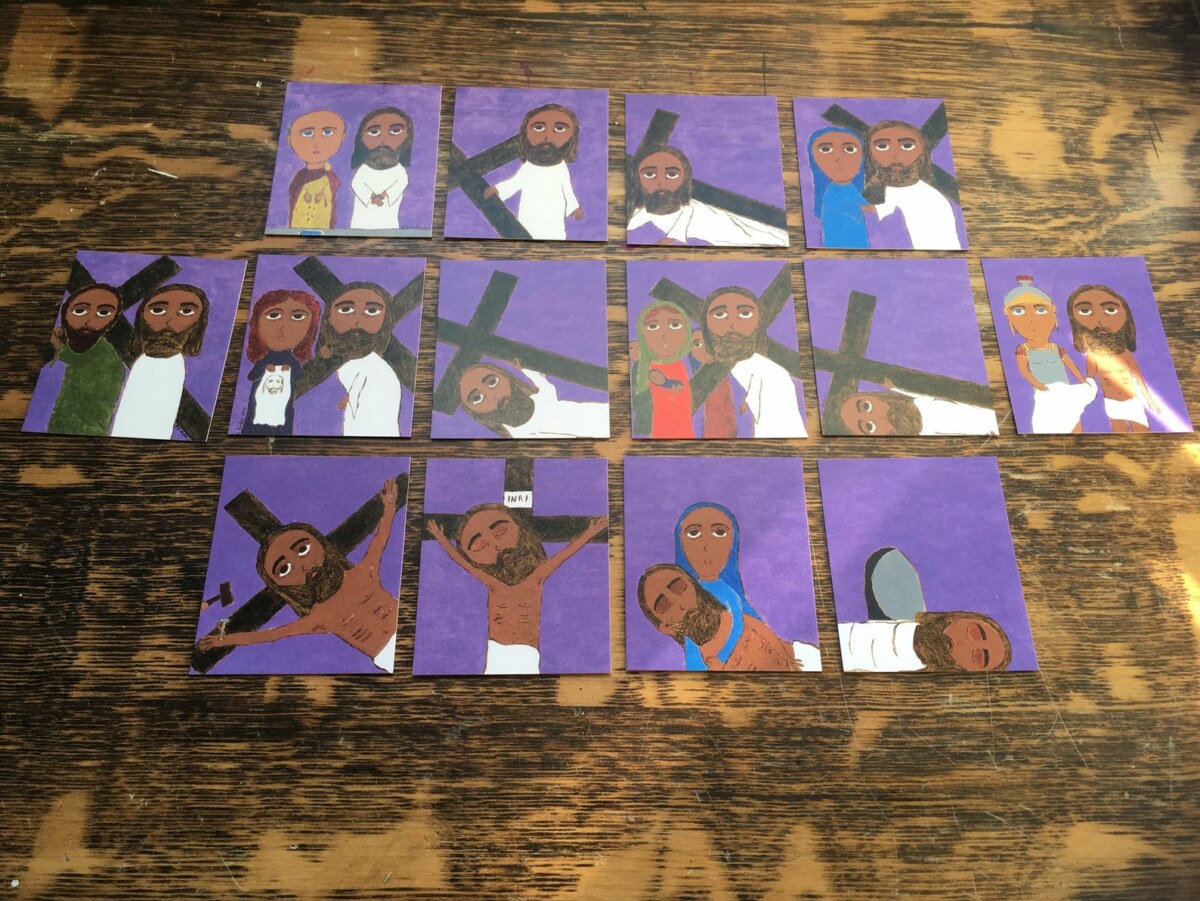 3 in X 2.5 in ish Set of Stations of the Cross Byzantine Icon Folk ...