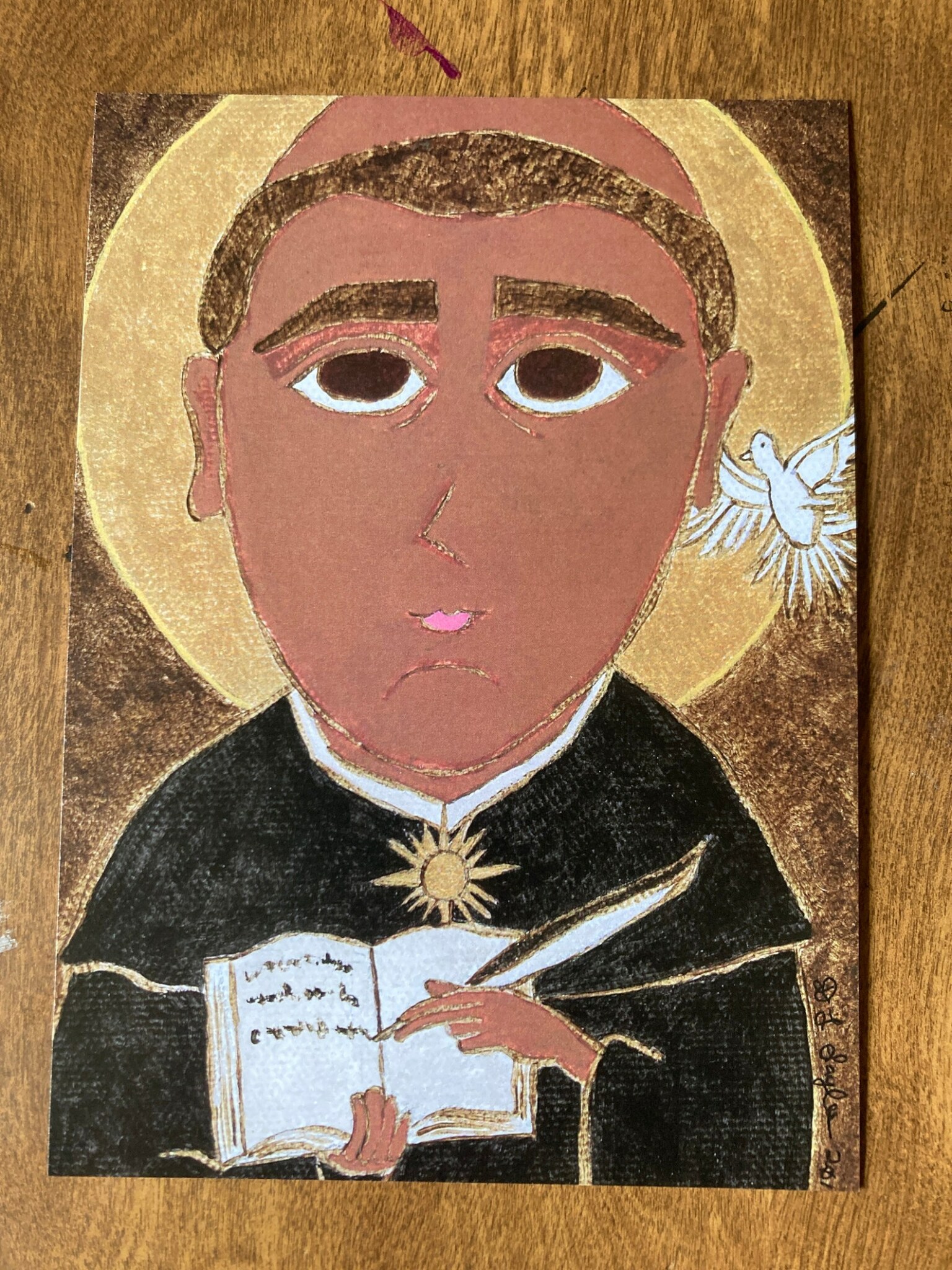 5 X 7 Saint Thomas Aquinas Byzantine Folk Icon style Print | Peter’s Square