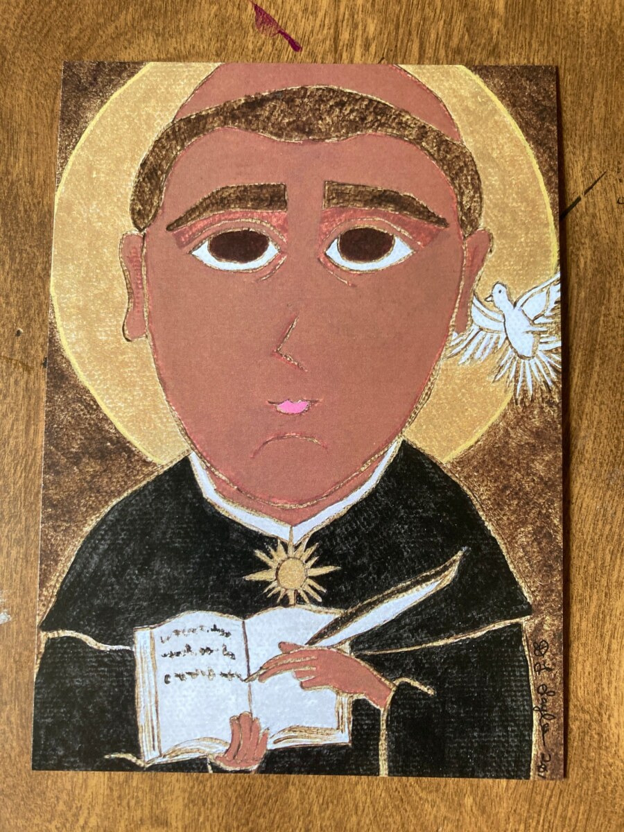 5 X 7 Saint Thomas Aquinas Byzantine Folk Icon style Print | Peter’s Square