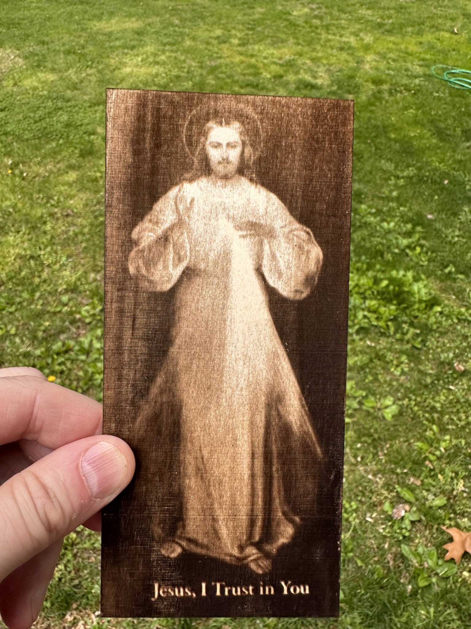 Wood engraving Divine Mercy Jesus Christ | Peter’s Square
