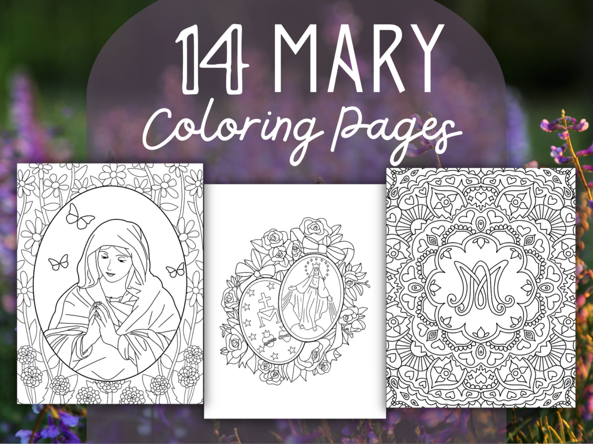 Mary Coloring Pages Digital for Catholic Kids Projects for Homeschool ...