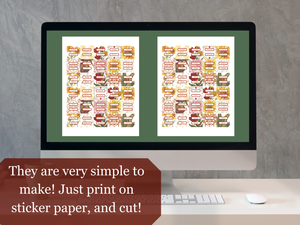 Catholic Bible Tabs Printable digital bible tab download sunflower ...