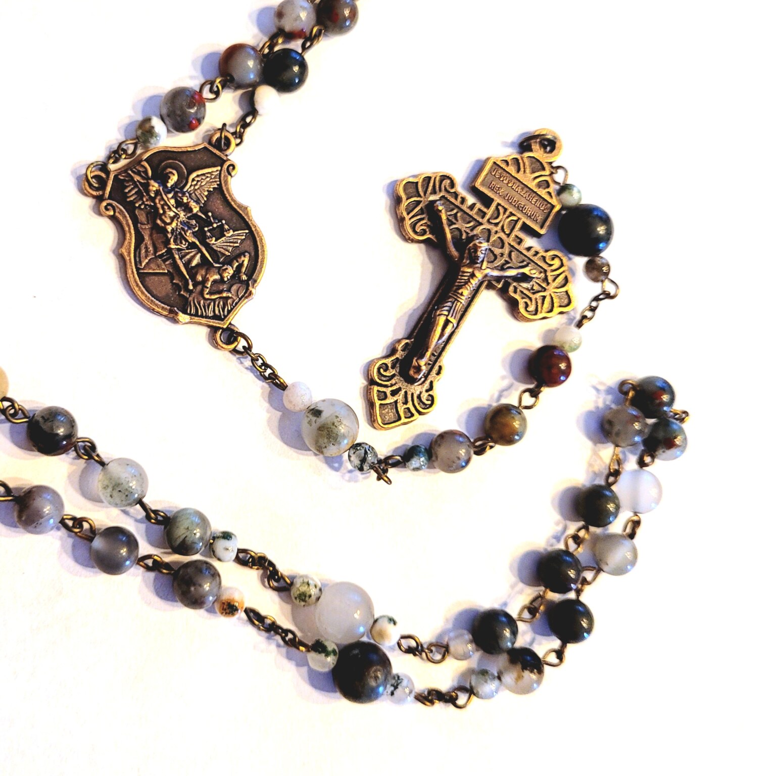 Shield of Archangel Michael Bronze Rosary | Peter’s Square